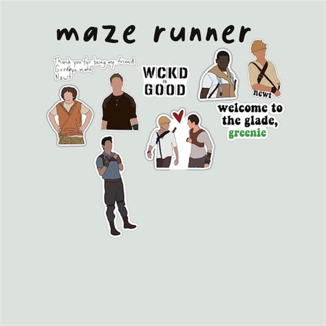 Maze Runner Sticker Pack Stickers Newt Newtmas Chuck Etsy