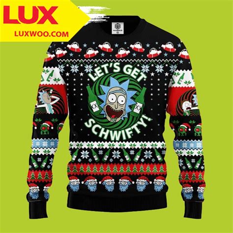 Lets Get Schwifty Rick And Morty Ugly Christmas Sweater Luxwoo