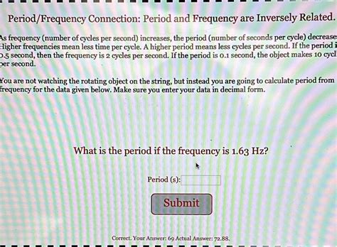 solved period frequency connection period and frequency are inversely