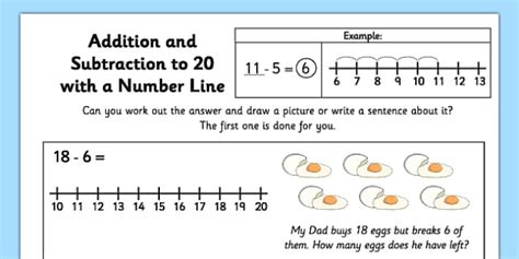 Addition And Subtraction To With A Number Line Resource Worksheets Library