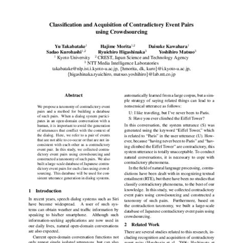 Classification And Acquisition Of Contradictory Event Pairs Using Crowdsourcing Acl Anthology