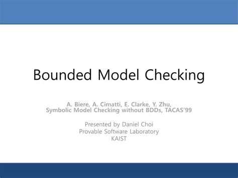 PPT Bounded Model Checking PowerPoint Presentation Free Download ID