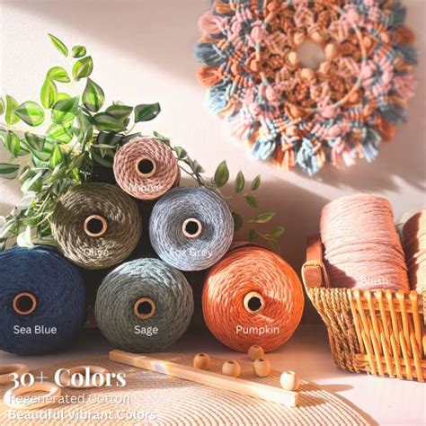 Bochiknot Macrame Cord 5mm X 150yds Single Strand Twist Cotton Rope 3mm 4mm 5mm For Macrame