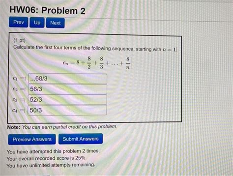 solved hw06 problem 3 prev up next 1 pt find a formula