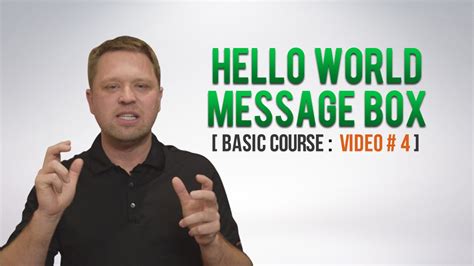 excel vba hello world message box youtube