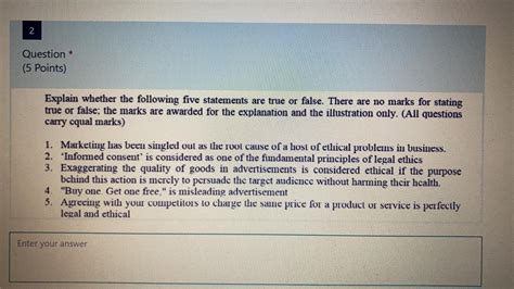 solved 2 question 5 points explain whether the following