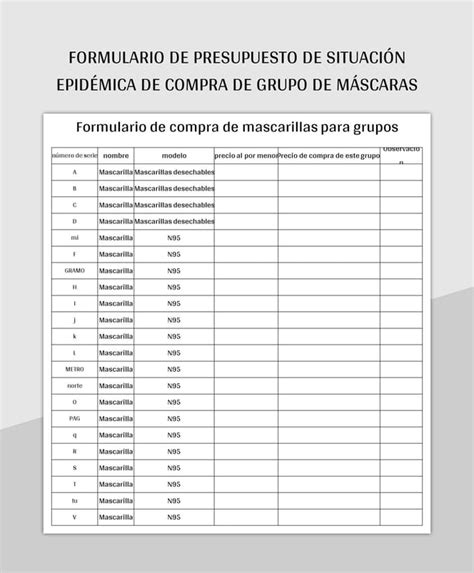 Plantilla De Formato Excel Formulario De Presupuesto De Situación