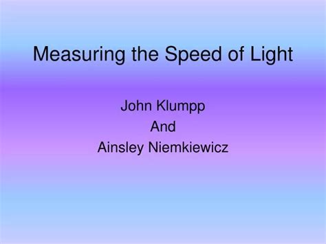 PPT Measuring The Speed Of Light PowerPoint Presentation Free Download ID 5851932