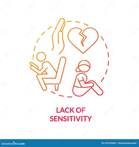 Lack Of Sensitivity Red Gradient Concept Icon Stock Vector