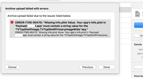 Xcode Archive Upload Failed With Error Itms 90470 Missing