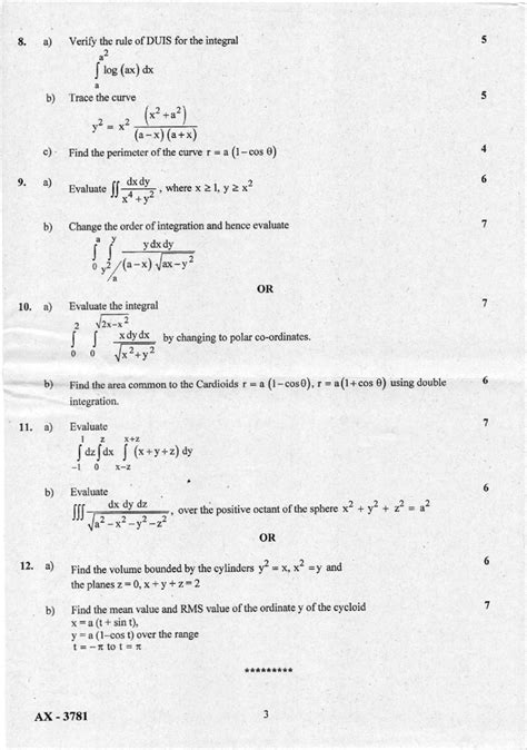 Engineering Mathematics 2 Previous Year Paper K A F L I