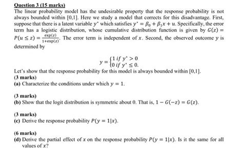 Question Marks The Linear Probability Model Chegg