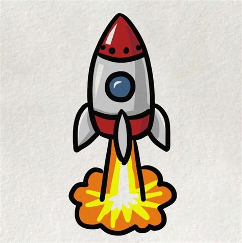 火箭喷射的火焰简笔画（漂亮12张） 简笔画图片大全