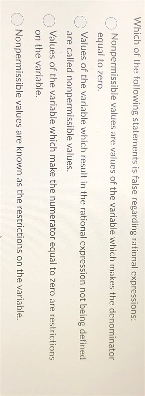 Solved Which Of The Following Statements Is False Regarding Chegg