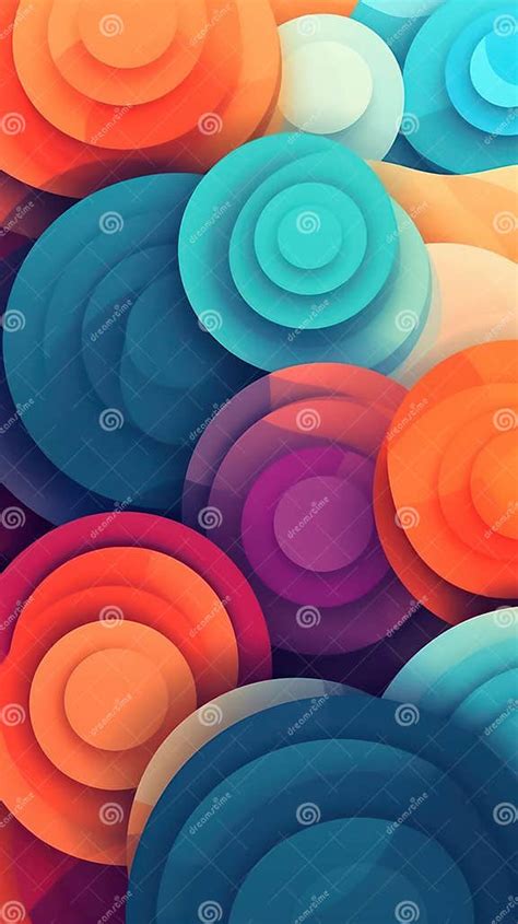 Abstract Design With Overlapping Layers And Concentric Circles Stock Illustration