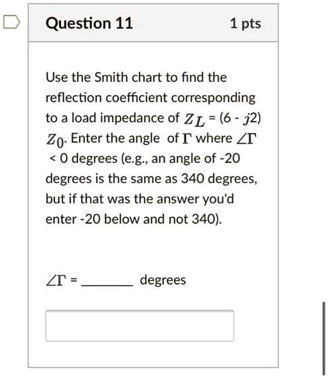 SOLVED Use The Smith Chart To Find The Reflection Coefficient Corresponding To A Load Impedance