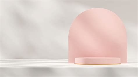 아치 배경과 흰 벽이 있는 분홍색 연단의 3d 렌더링 템플릿 모형 0명에 대한 스톡 사진 및 기타 이미지 0명 강단