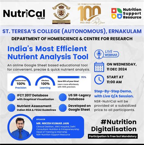 Session On NSR Nutrical Nutrient Intake Computation Software St