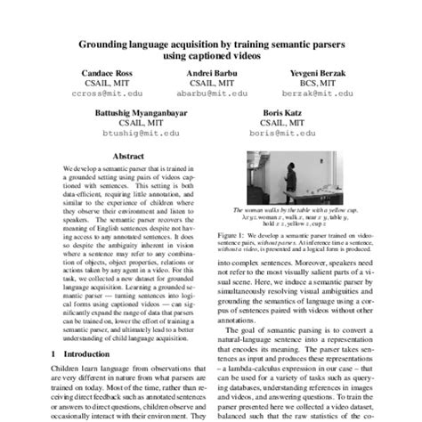 Grounding Language Acquisition By Training Semantic Parsers Using