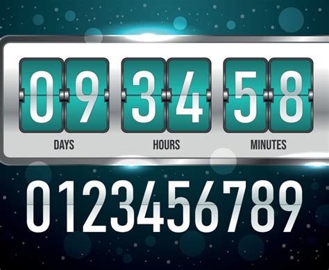 Countdown Digital Clock Template Set Vector Art And Graphics