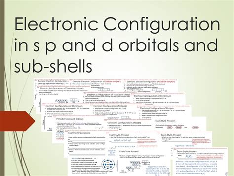 Electronic Structure Orbital Configuration In S P D AS Level Teaching Resources