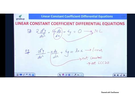 Solution 26 Linear Constant Coefficient Differential Equations 1