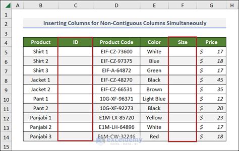 How To Insert A Column In Excel 5 Easy Ways ExcelDemy