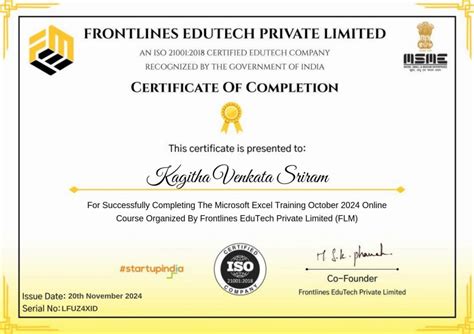 Sriram Kagitha On Linkedin Achievementunlocked Microsoftexcel