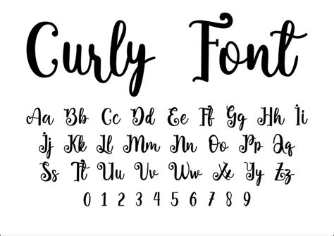 Curly Font Svg Handwritten Font Cricut Font Procreate Font Cute Font Goodnotes Font