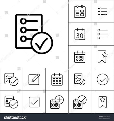 Thin Line Checklist Report Icon On Stock Vector Royalty Free Shutterstock