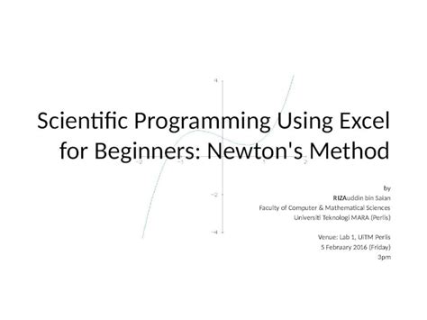Pptx Scientific Programming Using Excel For Beginners Newtons