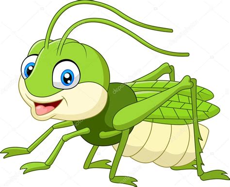 Cute Grasshopper Cartoon — Stock Vector © Dreamcreation01 123679658