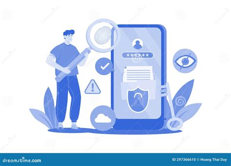 Information Security Analyst Illustration Concept On A White Background Stock Vector