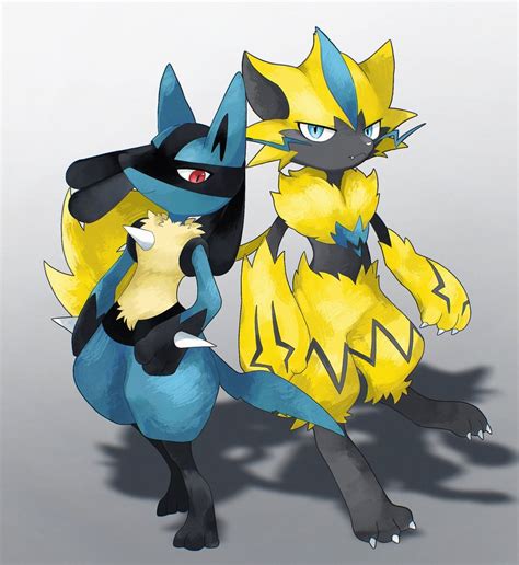 Lucario And Zeraora Pokemon Drawn By Sasano Hamochi Danbooru