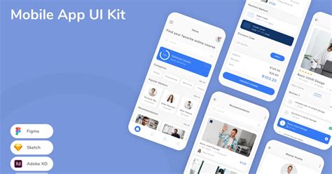 Online Course Mobile App Ui Kit Ux And Ui Kits Ft Online And Education Envato