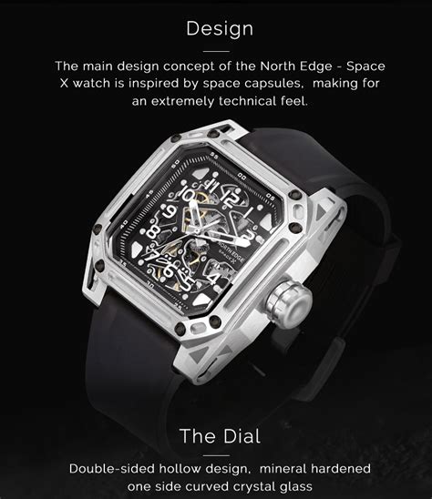 North Edge Space X Original นาฬิกาข้อมือ กลไก ตัวเรือนโลหะ กันน้ํา 100 เมตร Shopee Thailand