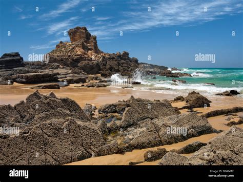 Portugal The Algarve The Costa Vicentina Praia Do Castelejo Stock