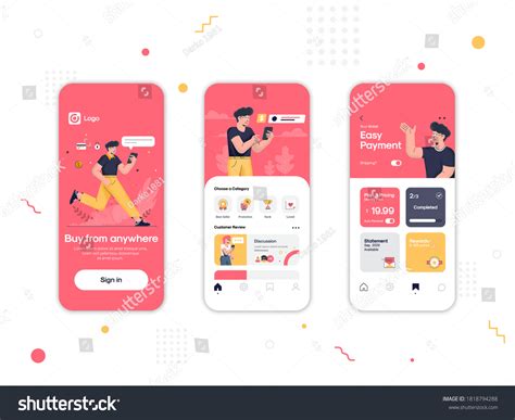 Set Ui Ux Gui Screens Online Stock Vector Royalty Free 1818794288