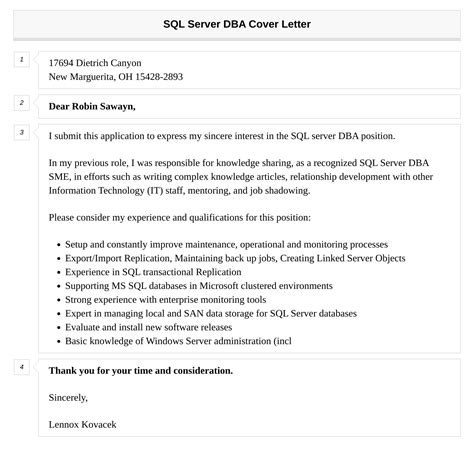 Sql Server Dba Cover Letter Velvet Jobs