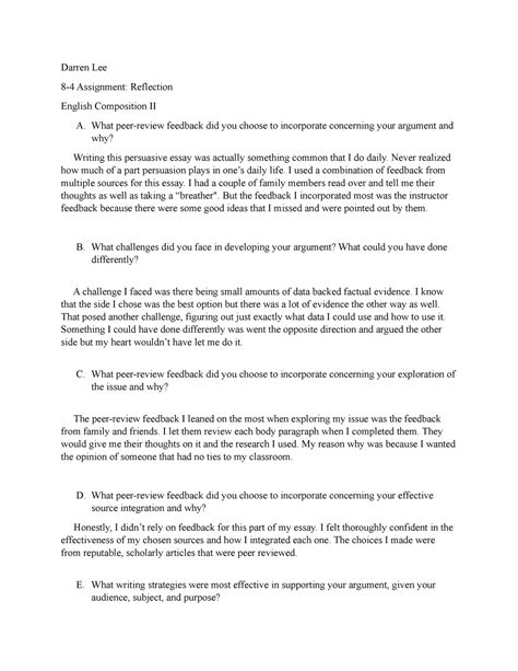 English Composition Ii 8 2 Assignment Reflection Darren Lee 8 4