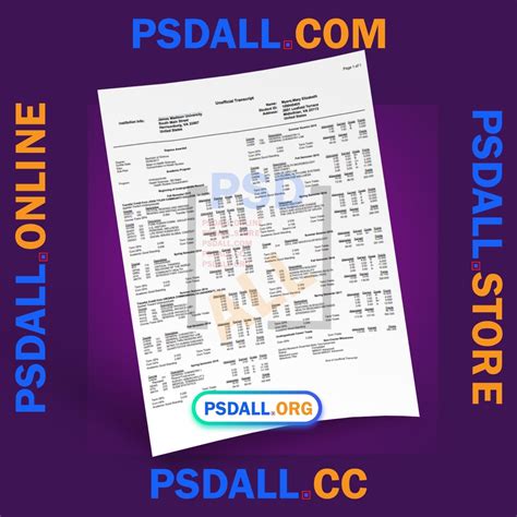 James Madison University Transcript Template In Pdf Format
