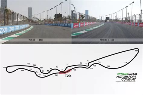 F1サウジアラビアgpのコースを再び改修。安全性と視界のさらなる改善を目指し、ウォールの位置や縁石を変更 F1速報公式サイト