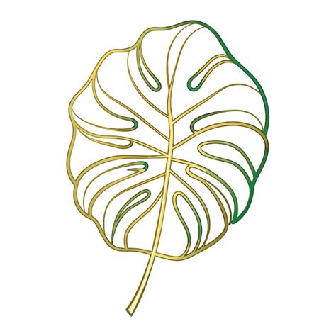 Premium Vector Monstera Leaf Continuous One Line Art