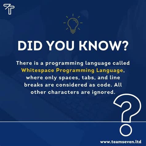How Whitespace Is A Programming Language By Team Seven Teamseven Solutions Posted On The Topic