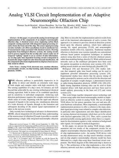 Pdf Analog Vlsi Circuit Implementation Of An Adaptive Neuromorphic