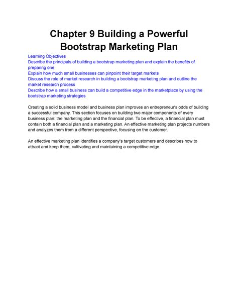 Mana 3325 Reading Chapter 9 Building A Powerful Bootstrap Marketing