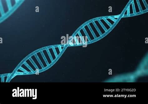 Rotated 3d Rendered Digital Dna Molecule Structure Concept Binary Code Human Genome Dna