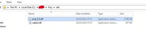 unable to load dll proj 9 0 dll the specified module could not be