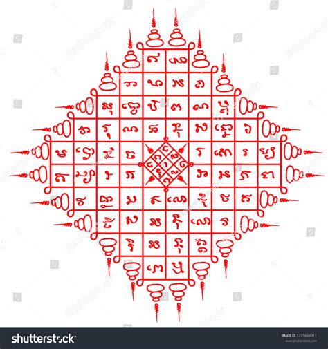 Thai Talisman Traditional Tattoo Graphic Vector Stock Vector Royalty