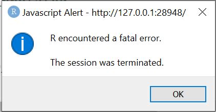 Error R Encountered A Fatal Error The Session Was Terminated RStudio IDE Posit Community
